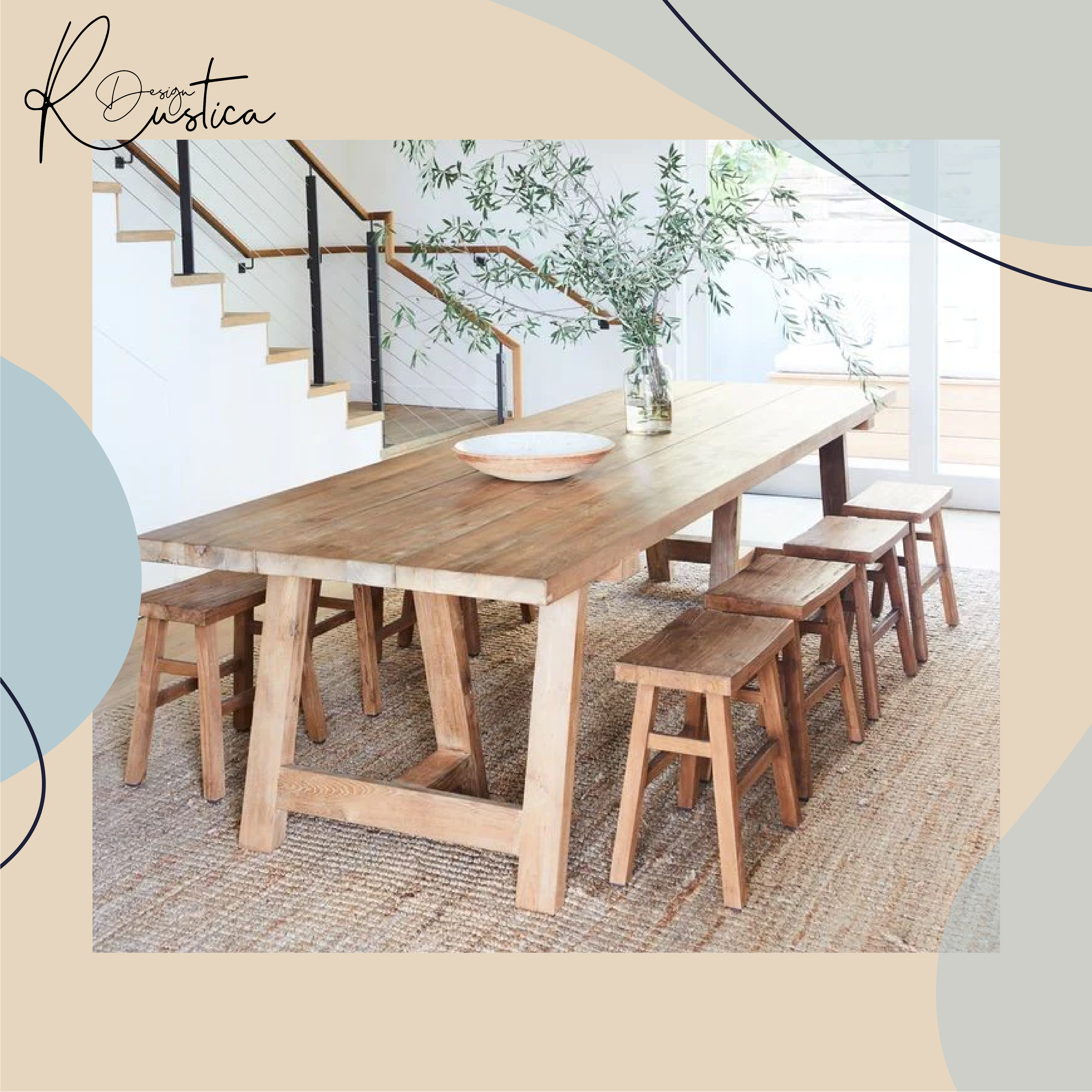 Dining Table Rustic Design By Yasmin Design Company